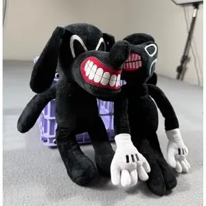Toys | Creepy Black Dogs Plush Grinning Teeth Sideways Head Horror ...